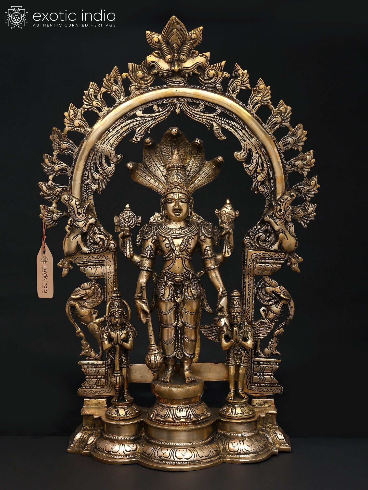 Vishnu Statue 24 Inch On Kirtimukha Throne With Garuda – Exotic India Art
